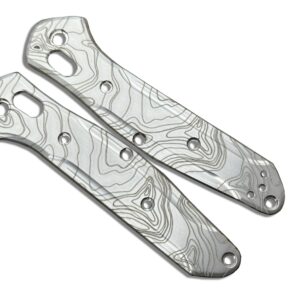 TOPO engraved Titanium Scales for Benchmade 940 Osborne