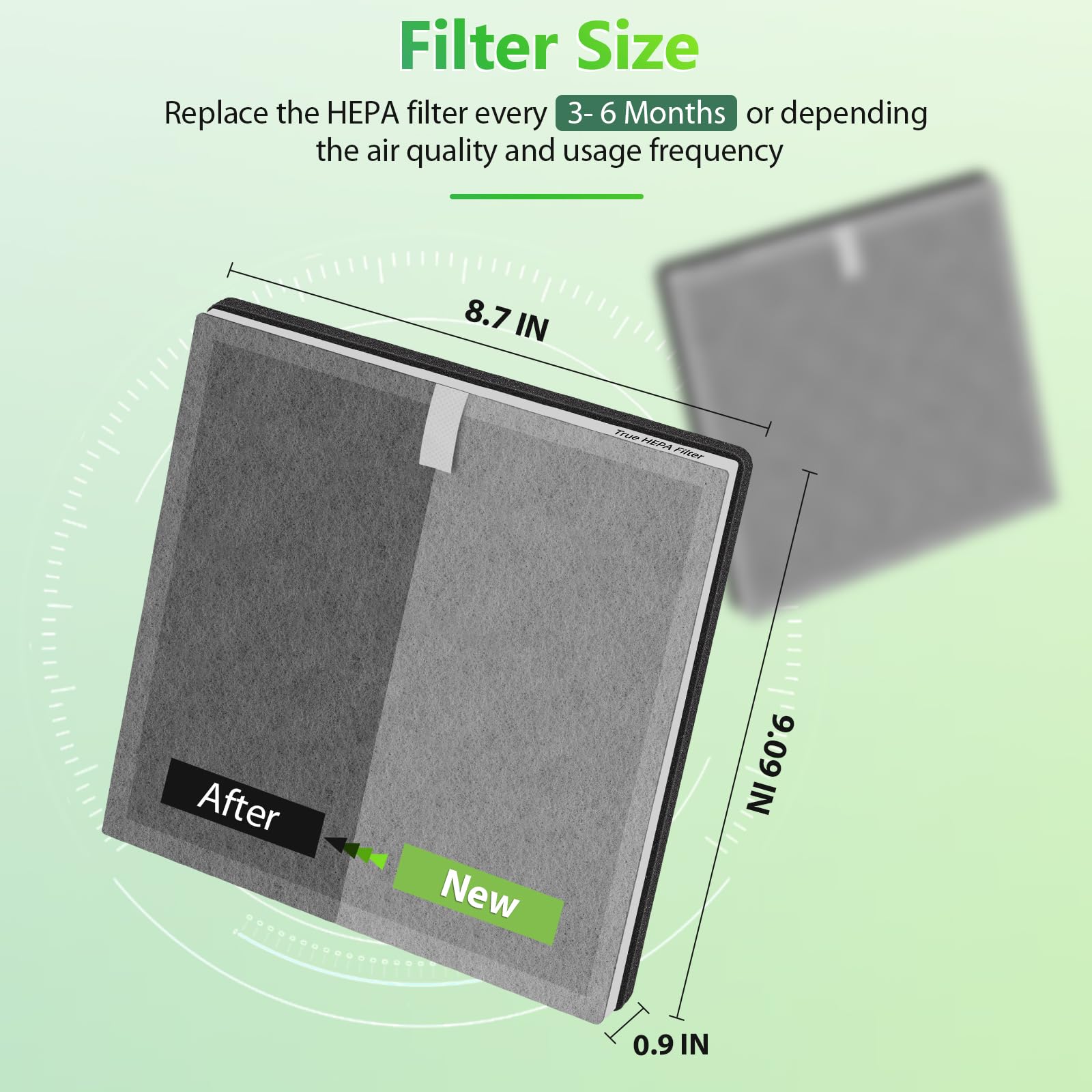 2 Pack 3-in-1 True HEPA PEAIRPLG Replacement Filter Compatible with Pure Enrichment Air Puri-Fier Filter Purezone Air Puri-Fier Replacement Filter Fit for Pure Air Filter Replacement