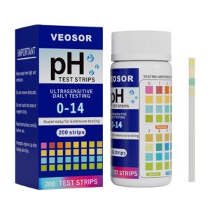 ph test strips 0-14, 200 strips universal litmus papers ph test strips for urine & saliva & water & food, quickly test alkalinity and acidity levels, get highly accurate results in seconds