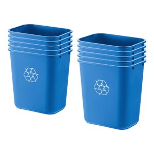 webstore supply 28 qt. recycling bins, 7 gallon office trash cans for near desk (10 pack) blue