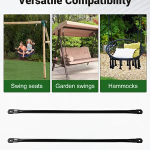 31.5inch/80cm Garden Swing Replacement Rods(2PCS), Metal Material, Black Powder Coating Round Rods, Fit for Hanging Swing Seat to Frame