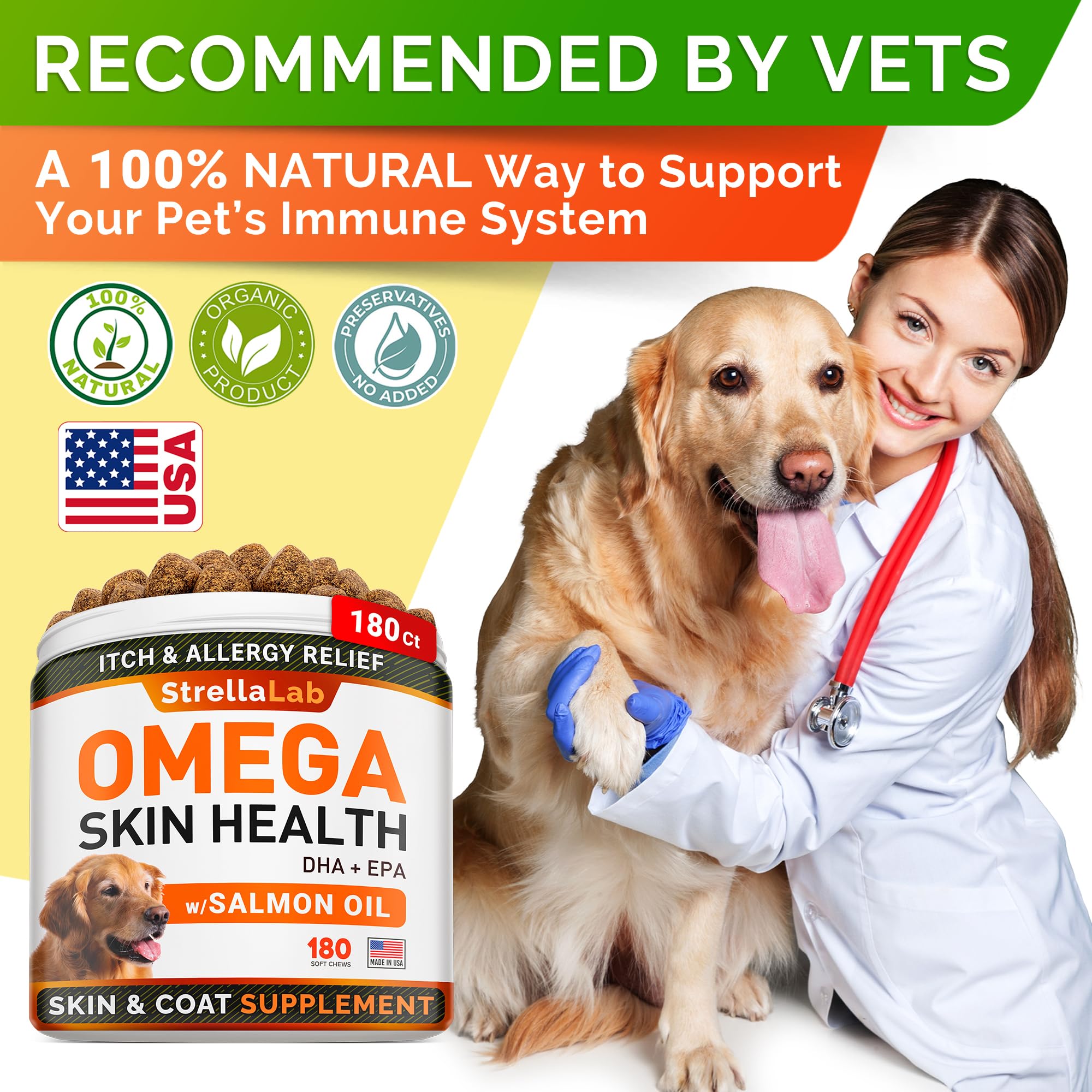 Allergy Relief + Omega 3 Dogs Bundle - Itchy Skin Treatment + Allergy & Itch Relief - Omega 3 & Pumpkin - Dogs Itching & Licking Treats + Relief Skin&Coat Supplement - 540 Chews - Made in USA