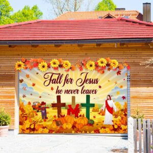 Tiamon Halloween Trunk or Treat Car Decoration Kit, Fall for Jesus Backdrop Thanksgiving Archway Garage Decorations Christian Bible Religions Banner Autumn Harvest Fall Car Decor Supplies