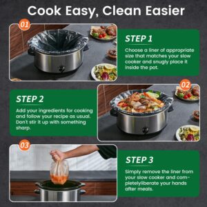 Slow Cooker Liners, Hotensil 14"x 22" 10 Count Cooking Bags Large Size Disposable Pot Liners, Fit 6QT to 10QT for Slow Cooker Cooking Trays, Multi-Purpose Durable Liners Plastic Bags, BPA Free