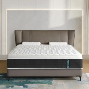 ADDNUSS King Size Mattresses,14 Inch Hybrid King Mattress in a Box, Gel Memory Foam and Pocket Coils Innerpring Mattresses for Pressure Relief,Medium Plush,Motion Isolation,CertiPUR-US.