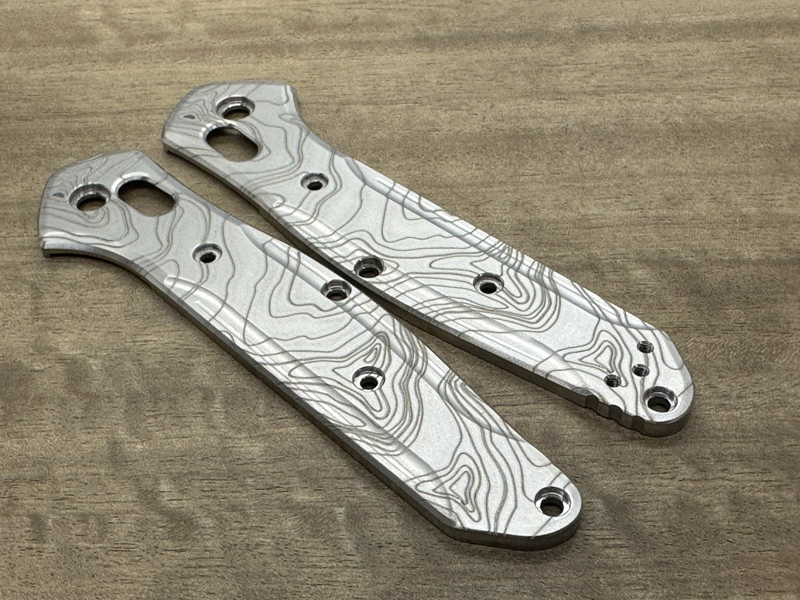 TOPO engraved Titanium Scales for Benchmade 940 Osborne