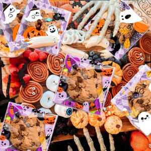 Wocuz Halloween Cellophane Bags Biscuit Roasting Treat Bags Individual Wrappers Self Adhesive OPP Cookie Bakery Present Gift DIY Candy Decorating Favor Bags (4x4 Inch, 200Pcs)