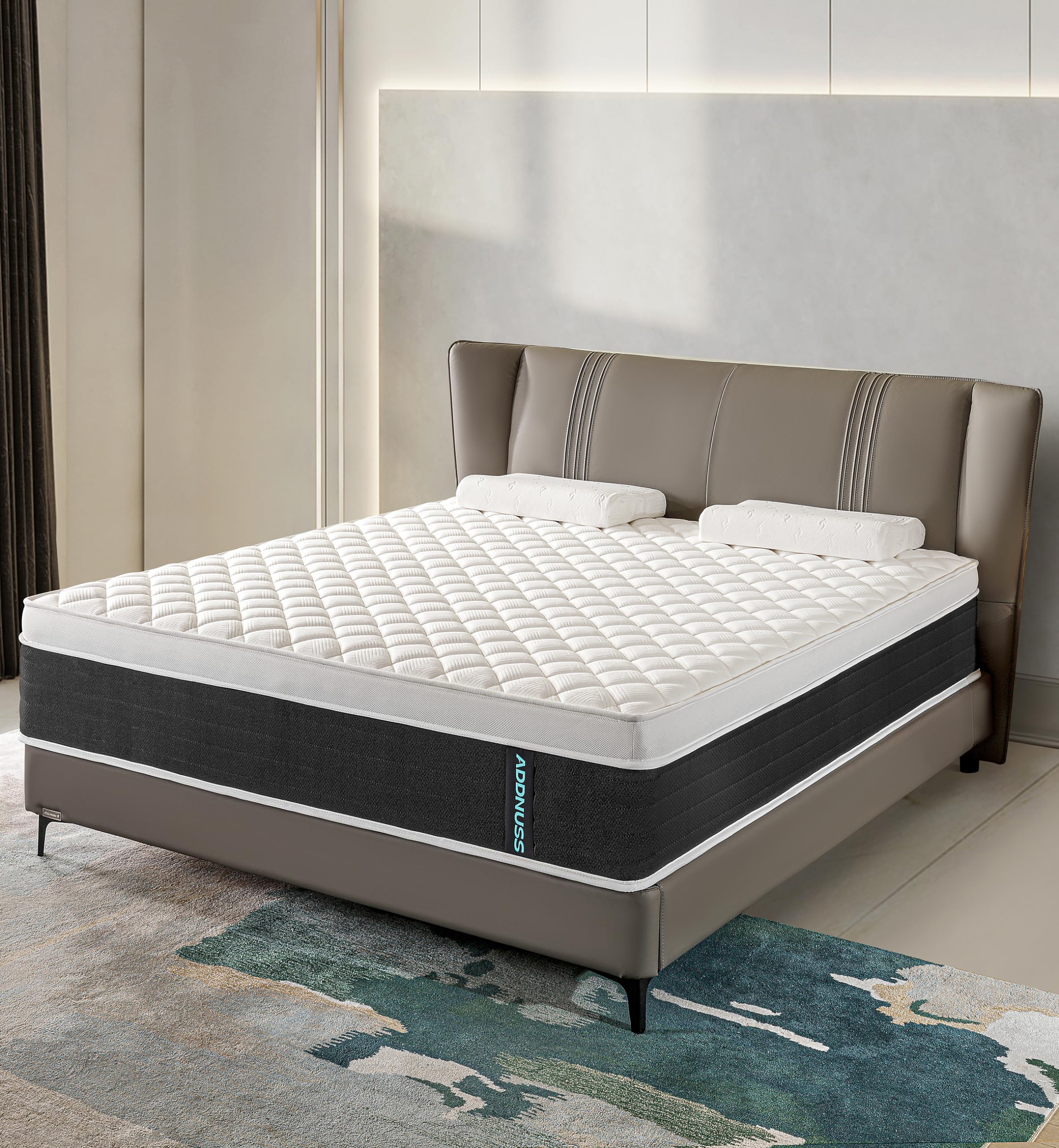 ADDNUSS King Size Mattresses,14 Inch Hybrid King Mattress in a Box, Gel Memory Foam and Pocket Coils Innerpring Mattresses for Pressure Relief,Medium Plush,Motion Isolation,CertiPUR-US.