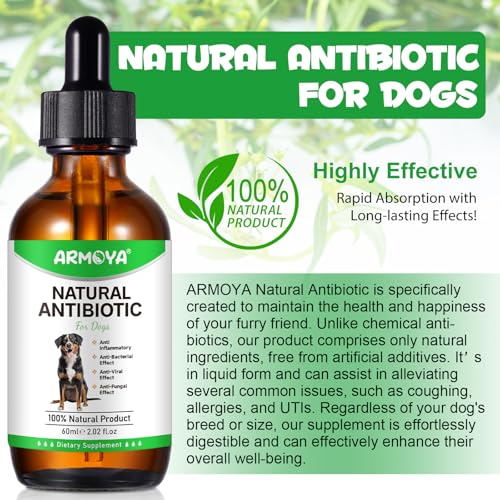 Natural Antibiotics for Dogs - Dog Antibiotics - Antibiotics for Dogs - Pet Antibiotics - Natural Antibiotics for Dogs - Organic Ingredients - Dog Multivitamin 60ml