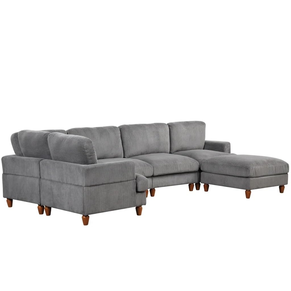 FANCUF Modular Sectional Sofa with Ottoman L Shaped Corner Sectional for Living Room, Office, Spacious Space