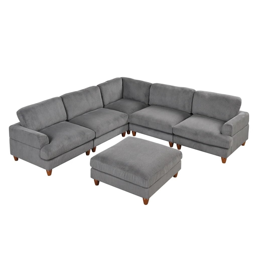 FANCUF Modular Sectional Sofa with Ottoman L Shaped Corner Sectional for Living Room, Office, Spacious Space