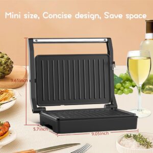 MUBENLIFE,Panini Press,Sandwich Press,Pnini Grill,Electric Indoor Grill,Perfect for Grilling Sandwich,Steak,Burger,Panini,Sausage,Non-Stick, Auto Temperature, 2 Slice, Mini Size