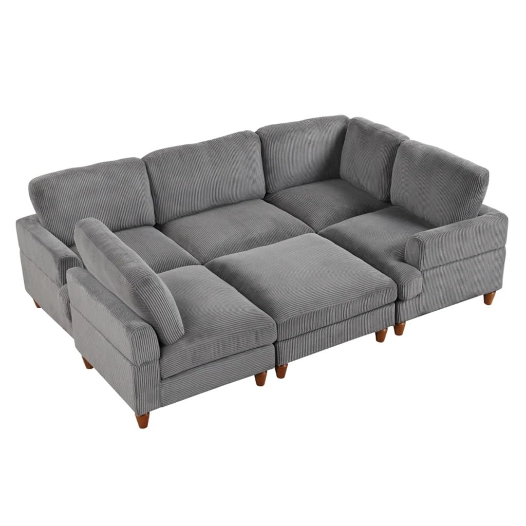 FANCUF Modular Sectional Sofa with Ottoman L Shaped Corner Sectional for Living Room, Office, Spacious Space