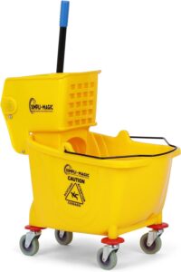 simpli-magic commercial mop bucket with side press wringer, 36 quart, yellow