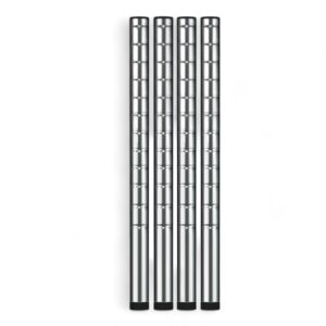 h27 chrome set of 4 posts | heavy duty | utility shelving units - commercial wire shelf shelving posts adjustable shelvingnsf chrome post - durable, corrosion-resistant, easy assembly, adjustable