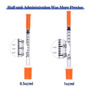 1mL 30G 1/2 Inch Syringe - 1cc 30 Gauge 12.7mm, Individually Wrapped, Pack of 25