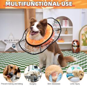 KOOLTAIL Inflatable Dog Cone Collar, Protective Dog Recovery E Collar for Medium Large Dogs After Surgery, Soft Adjustable Dog Neck Donut Cone with Enhanced Anti-Licking Does Not Impede Vision, L