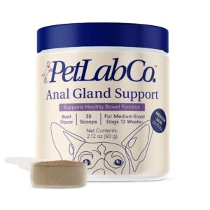 petlab co. anal gland support tailored powder – supports anal gland health and optimizes stool consistency - easy to use - helps target scooting & fishy rears – for medium dogs