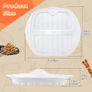 Feekoon 2 Pcs Microwave Bacon Cooker with Cover, Microwave Bacon Tray with Lid, No More Splattering, Keeps Microwave Clean, Microwave Bacon Maker, Drain Tray Design Less Fat, Dishwasher Safe(White)