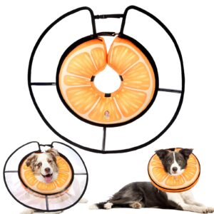 kooltail inflatable dog cone collar, protective dog recovery e collar for medium large dogs after surgery, soft adjustable dog neck donut cone with enhanced anti-licking does not impede vision, l