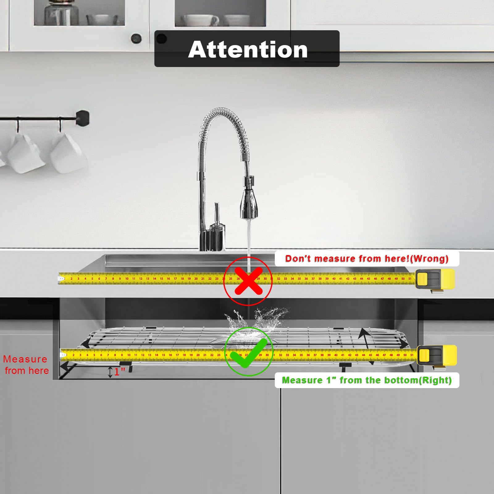 Sink Bottom Grid 24-1/8" x 12-5/8", Centered Drain with Corner Radius 1-1/2", Sink Protector