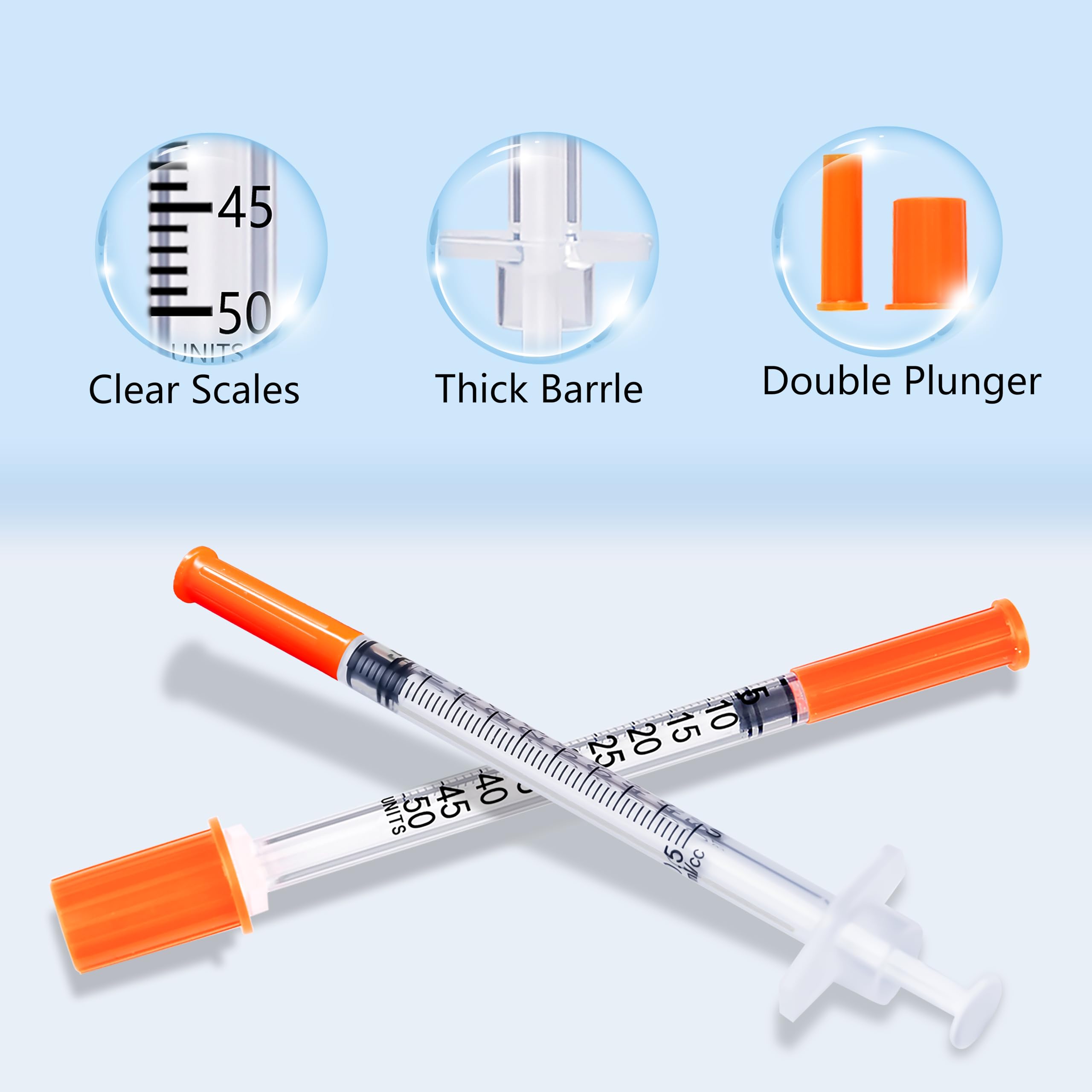 1mL 30G 1/2 Inch Syringe - 1cc 30 Gauge 12.7mm, Individually Wrapped, Pack of 25