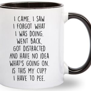 I Came I Saw I Forgot What I Was Doing Coffee Mug - Funny Senior Citizens Sarcastic Gifts Old People Elderly Mom Dad Grandma Grandpa - Presents Mothers Day Fathers Day Birthday - 11 oz Novelty Cup