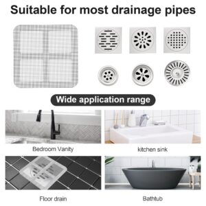 IURRDOP Disposable Shower Drain Cover Hair Catcher Mesh Stickers,30Pcs 4-Inch Disposable Floor Drain Stickers,Universal Sink Drain Cover for Human and Pet Hair - Ideal for Bathroom,Kitchen and Bathtub