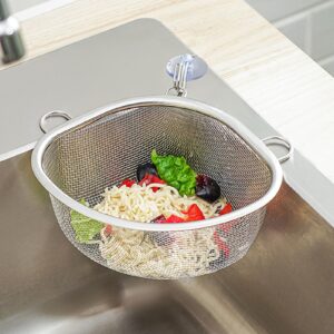 joroburo triangle sink strainer basket, stainless steel space saving sink drainer basket, colander strainer basket strainer sink strainer, food waste filter and vegetables fruits clean