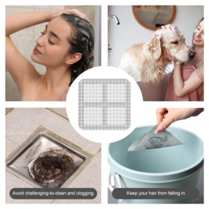 IURRDOP Disposable Shower Drain Cover Hair Catcher Mesh Stickers,30Pcs 4-Inch Disposable Floor Drain Stickers,Universal Sink Drain Cover for Human and Pet Hair - Ideal for Bathroom,Kitchen and Bathtub