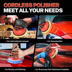 Cordless Car Buffer Polisher for Milwaukee 18V Max Battery, Orbital Polisher with 8 Variable Speed, Brushless Motor Car Buffer, Power Polisher for Car Detailing/Polishing/Waxing (Tool Only)