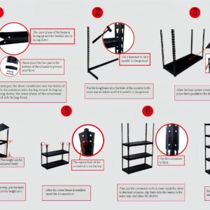 Qerfty 72" Garage Shelving, Garage Storage Shelving, Adjustable 5 Tier Unit Shelving, Heavy Duty Shelving Metal Shelving for Warehouse, Basement,Storage Shelf, 39.4" W * 15.7" D