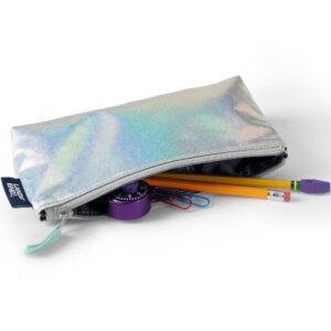 Lands' End Pencil Pouch Metallic Opal 8.5" x 3.75"