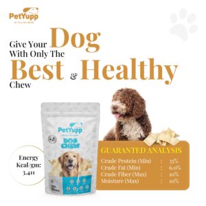 PetYupp Water Buffalo Cheek Chips (3" X 3") Dog Chews - 8 oz - Natural Dog Treats - For Small, Medium & Large Dog, High-Protein, Low-Fat & Easy Digest Dog Treats, Promotes Dental Health - No Additives