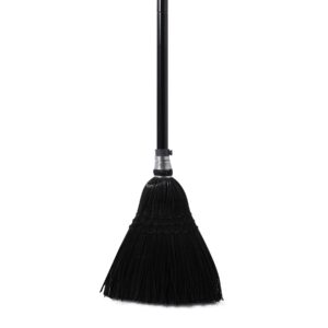 yocada heavy-duty broom commercial indoor outdoor broom 55.5 inch tall for courtyard garage lobby mall market floor home office leaves stone dust rubbishb black