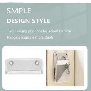 Someteth 2pcs Wall Hanging Storage Organizer Bag, Hanging baskets with pockets for Wall organizing, Storage Hanging Bag for Bedroom, Dormitory, Study Room, Bathroom (Grey/White)