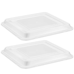 e-far rectangle bakeware lid, 2-pack plastic food storage replacement cover set, fits for e-far 12⅓ x 9¾ x 2 inch sheet cake baking pan