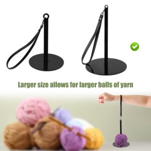 7.01x4.72in Yarn Holder with Leather Bands, Acrylic Wrist Yarn Holder Black Wrist Yarn Holder Portable Yarn Ball Minder Holder Yarn Holder Spinner for Knitting Crocheting Craft Lover Gift