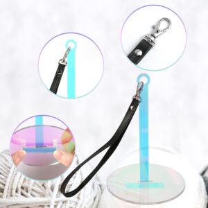 Portable Wrist Yarn Holder, Yarn Holder with Leather Strap Wristband Yarn Minder Organizer Stand Acrylic Yarn Ball Holder Yarn Dispenser Spinner for Knitting Supplies Crocheting Craft Present