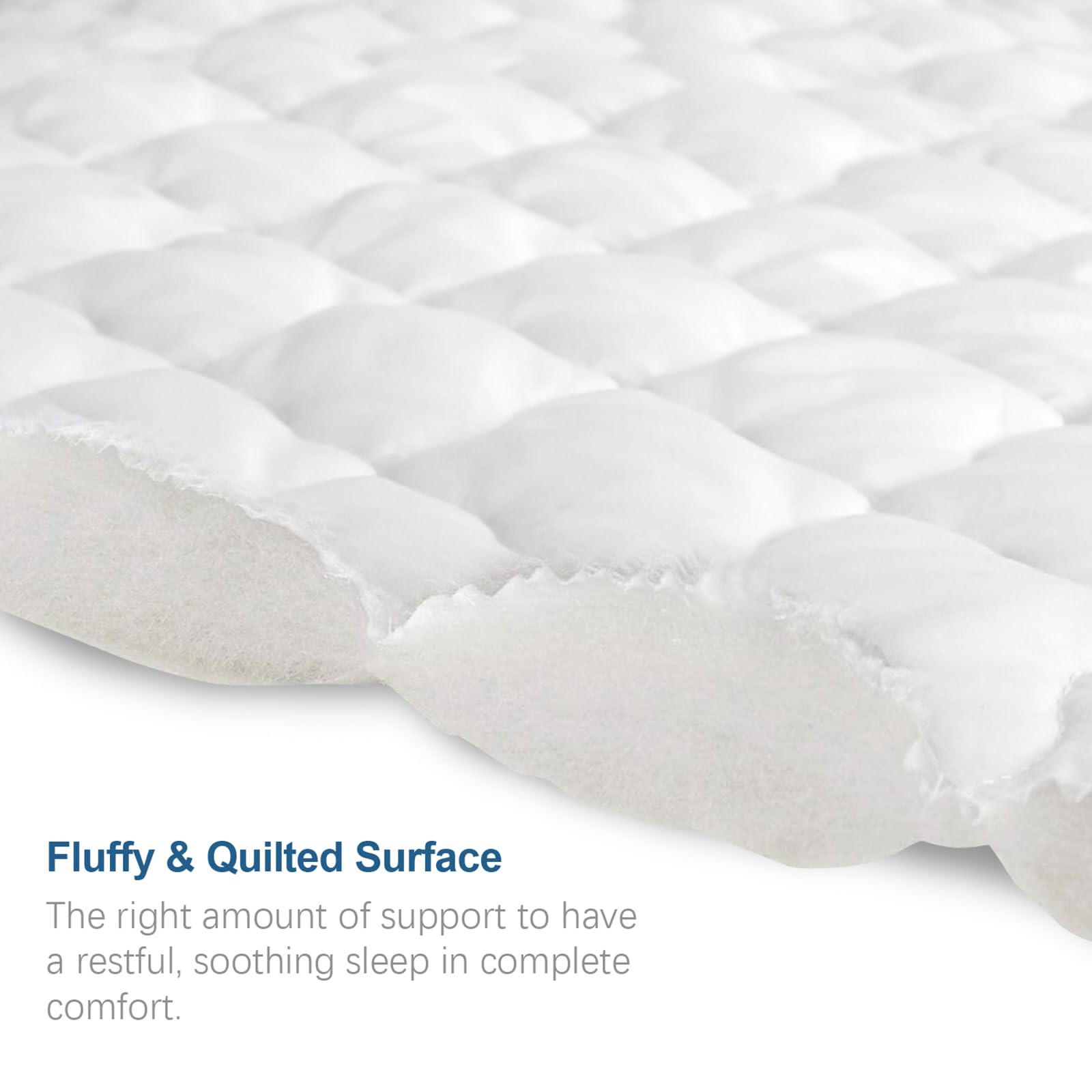 Split Top King Mattress Protector Pad Waterproof Quilted, 34" Top Split from Head, Breathable Split Top King Mattress Topper Cover Fitted for Adjustable Bed with Deep Pocket Up to 18", (White)