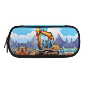 aqyaptoiy cartoon excavator boys pencil pouch for kids school pencil case for 2nd 3rd children pencil box for girls trendy aesthetic pen bag for teenagers students school gifts,large