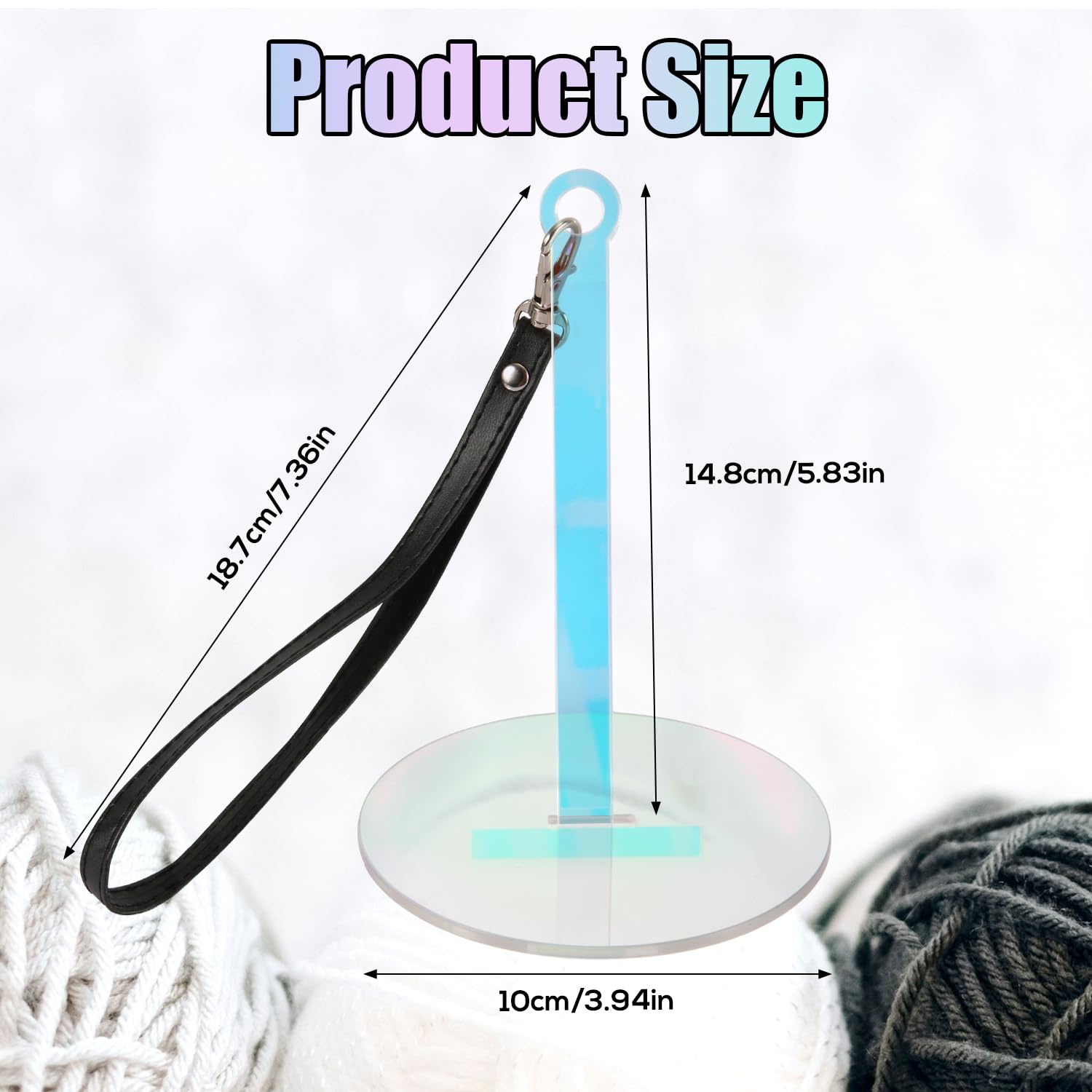 Portable Wrist Yarn Holder, Yarn Holder with Leather Strap Wristband Yarn Minder Organizer Stand Acrylic Yarn Ball Holder Yarn Dispenser Spinner for Knitting Supplies Crocheting Craft Present