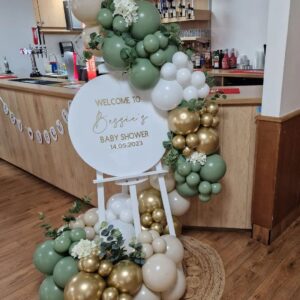 Sage Green Balloons Arch Kit-184pcs Sage Green Sand White and Chrome Gold Balloons Garland Kit for Birthday Baby Shower Bridal Shower Jungle Safari Engagement Party Decorations