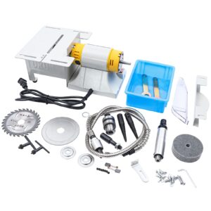 yiponyt lapidary equipment diy jewelry lapidary saw for cutting rocks, 110v mini table saws rock, jewelry rock polishing buffer bench lathe table saw for grinding polishing drilling 0-10000r/min