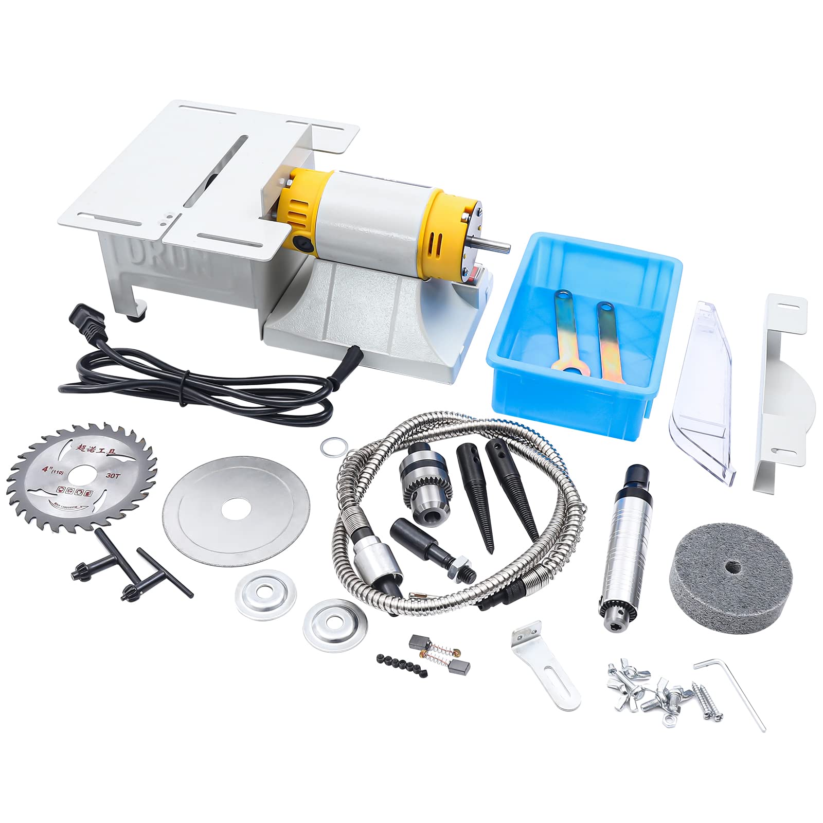 YIPONYT Lapidary Equipment DIY Jewelry Lapidary Saw for Cutting Rocks, 110V Mini Table Saws Rock, Jewelry Rock Polishing Buffer Bench Lathe Table Saw for Grinding Polishing Drilling 0-10000r/min