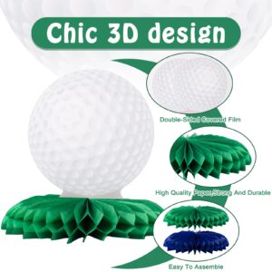 12 Pcs Golf Honeycomb Centerpieces Golf Sports Party Decorations Golf Table Toppers for Birthday Baby Shower Sport Themed Party Decor (Golf)