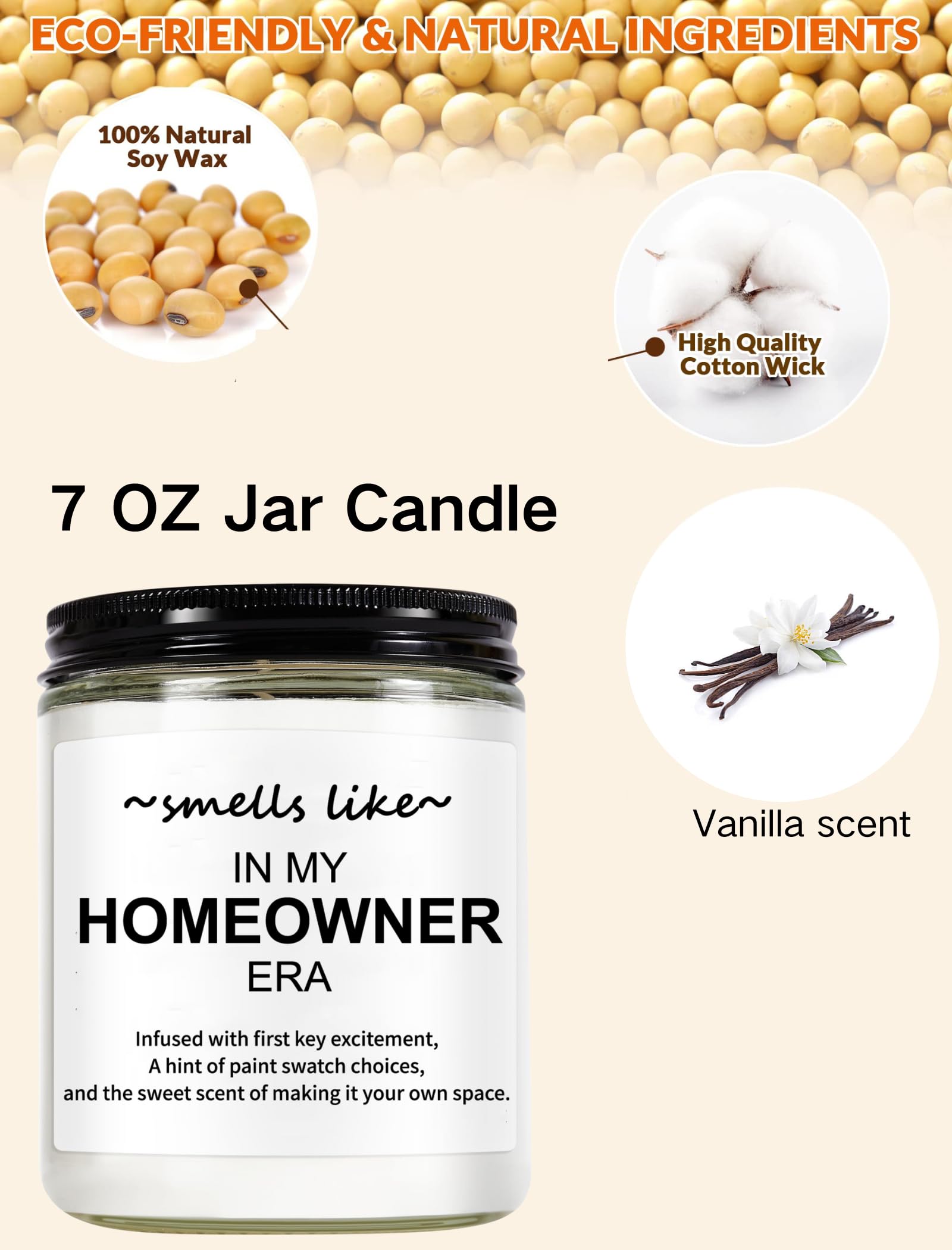 Housewarming Candle, House Warming Gifts New Home Gift Ideas, Funny Housewarming Gifts for Women Men, New Apartment Home Gifts, Vanilla Scented Candle