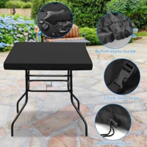 MUTUSHI Square Table Top Cover Outdoor Heavy Duty Waterproof UV & Weather Resistant Square Table Covers for Patio, Lawn Furniture & Coffee Side Table(36" L x 36" W x 6" H, Black)