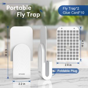 2 Pack Fly Trap Indoor(2 Device + 10 Glue Cards), Mosquito Killer, Plug-in Flying Insect Trap for Mosquito, Flies, Fruit Flies, Moths, Gnats