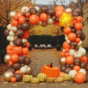 fall balloon arch thanksgiving balloon arch friendsgiving party decorations with orange brown for autumn harvest fall birthday little pumpkin baby shower decorations